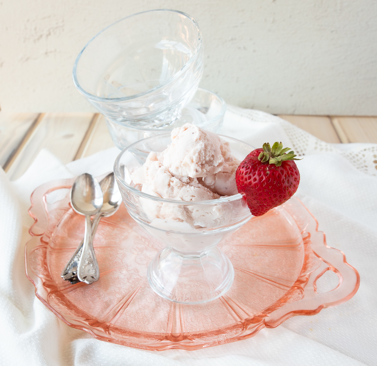 Fresh Strawberry Ice Cream - The Timeless Baker